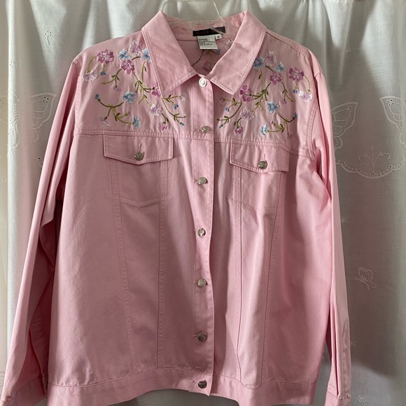 Blaine Trump | Jackets & Coats | Ladies X Light Pink Jean Jacket | Poshmark